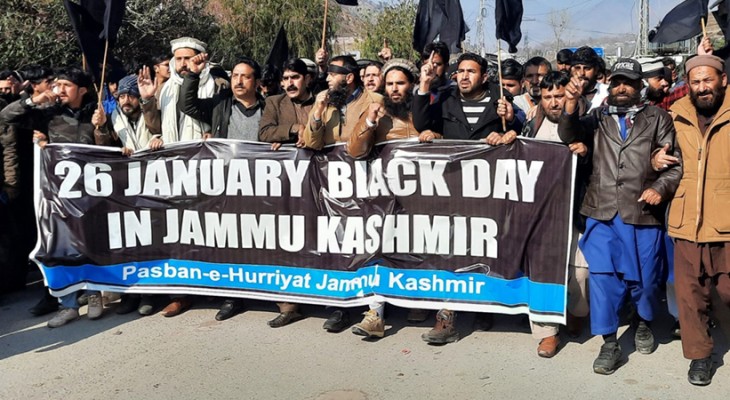 APHC-AJK holds protest rally in front of Indian High Commission in ...
